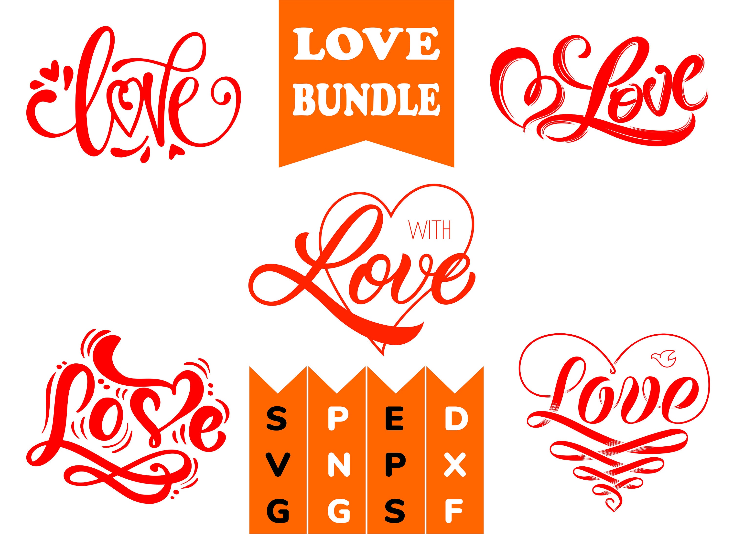 Love Bundle Svg Hearts Svg Valentine Svg Love Svg Heart - Etsy