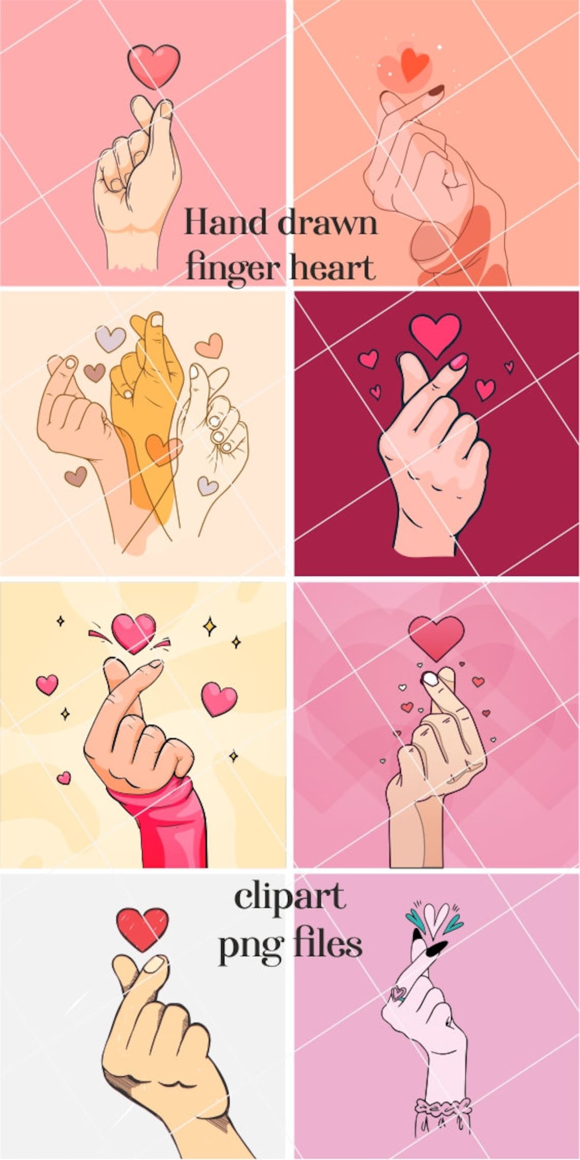 Finger Heart Clipart Valentine Clipart Heart Clipart - Etsy