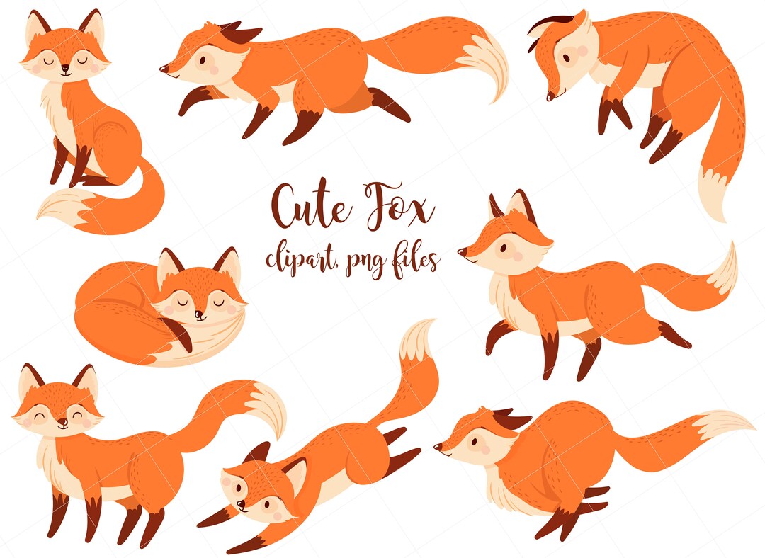 Cute Fox Clipart, Fox Clipart, Fox Cub Clipart, Cute Fox Png, Baby Fox ...