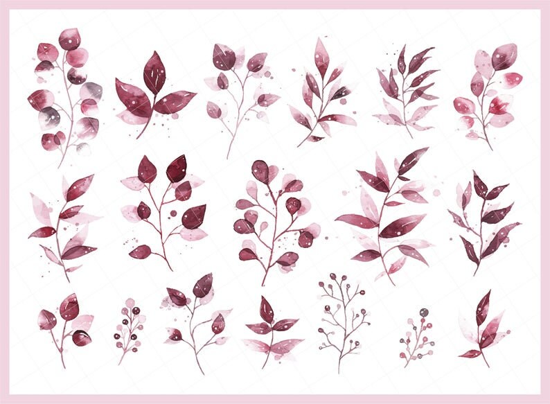 Floral Clipart Mega Bundle Watercolor Flower Clipart Blush - Etsy