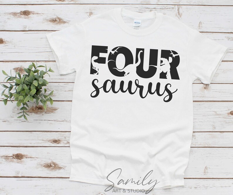 Four Saurus Svg Four Birthday Svg Birthday Dinosaur Svg Cut - Etsy