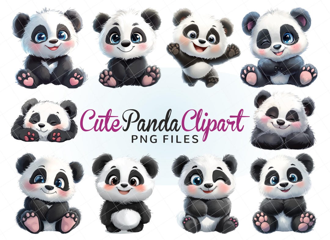 Cute Panda Clipart, Panda Png, Cute Panda Clip Art, Happy Panda Clipart ...