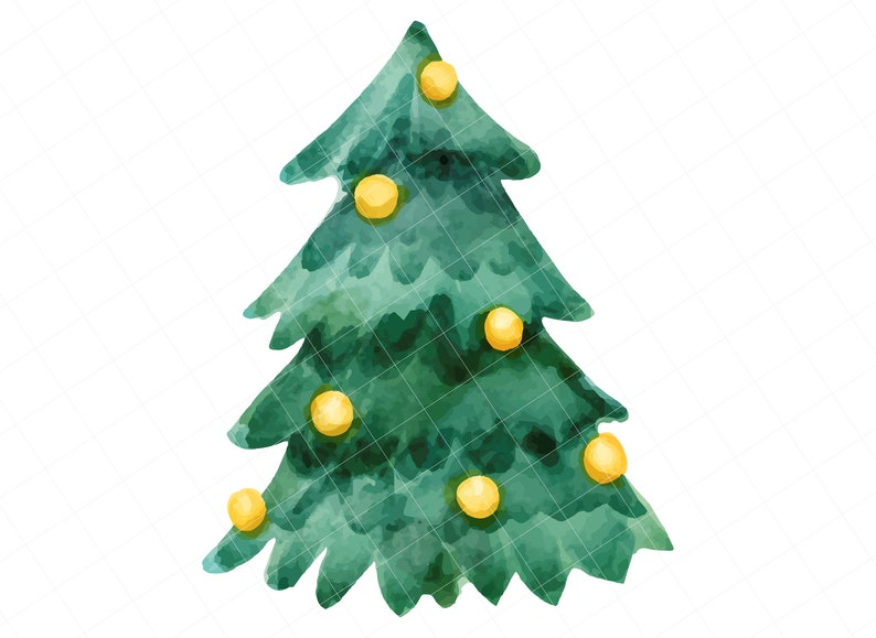 Watercolor Christmas Tree Collection Clipart Tree Clipart - Etsy