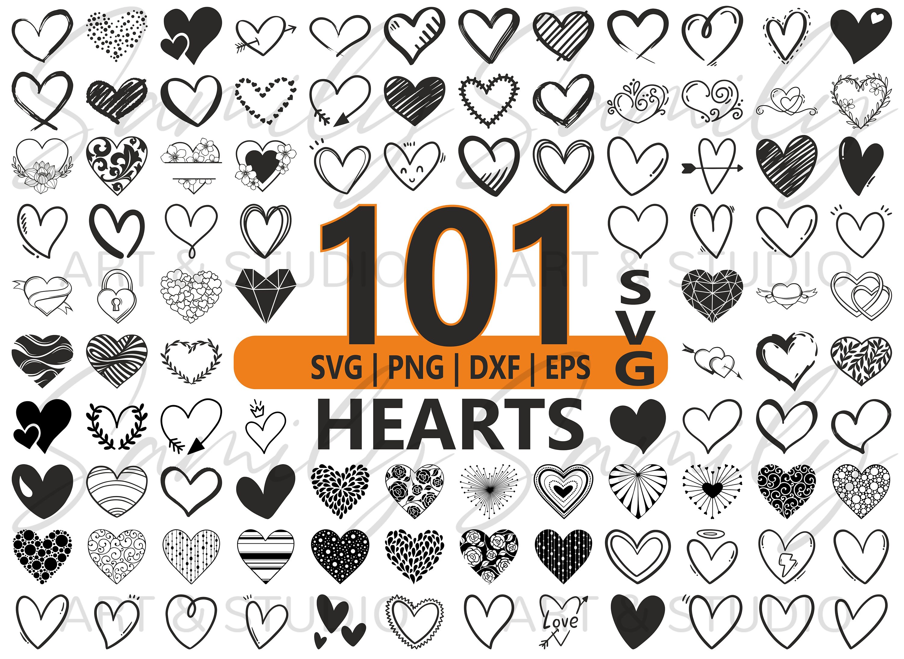 Corazón svg Corazón dibujado a mano SVG doodle corazones - Etsy España