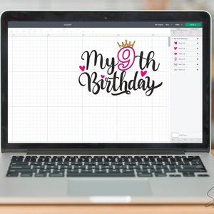 My Ninth Birthday Svg, 9th Birthday, I'm Nine, 9 Year Old, It's My ...