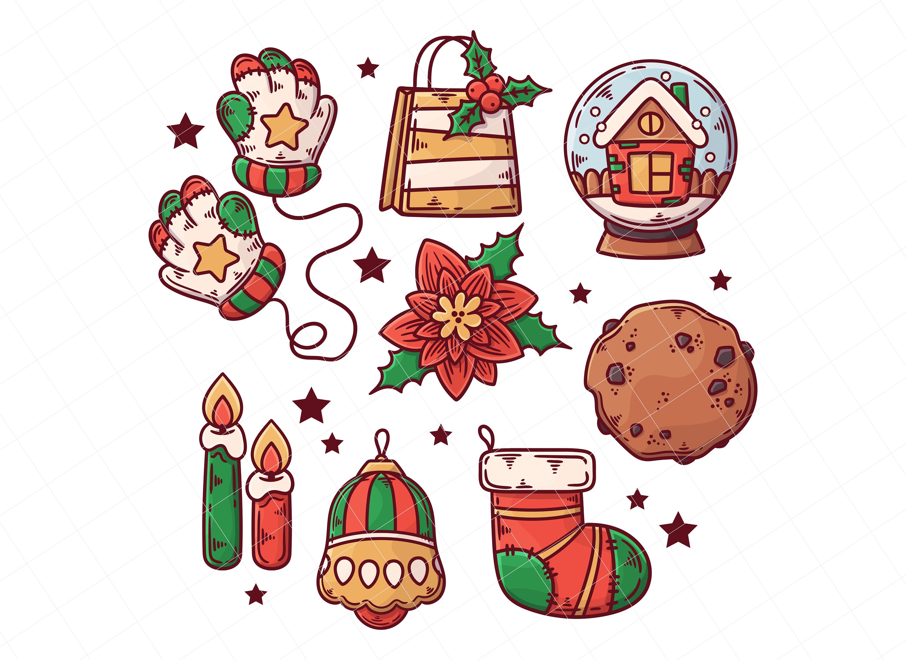 Christmas Elements Png Files Christmas Clipart Christmas | Etsy