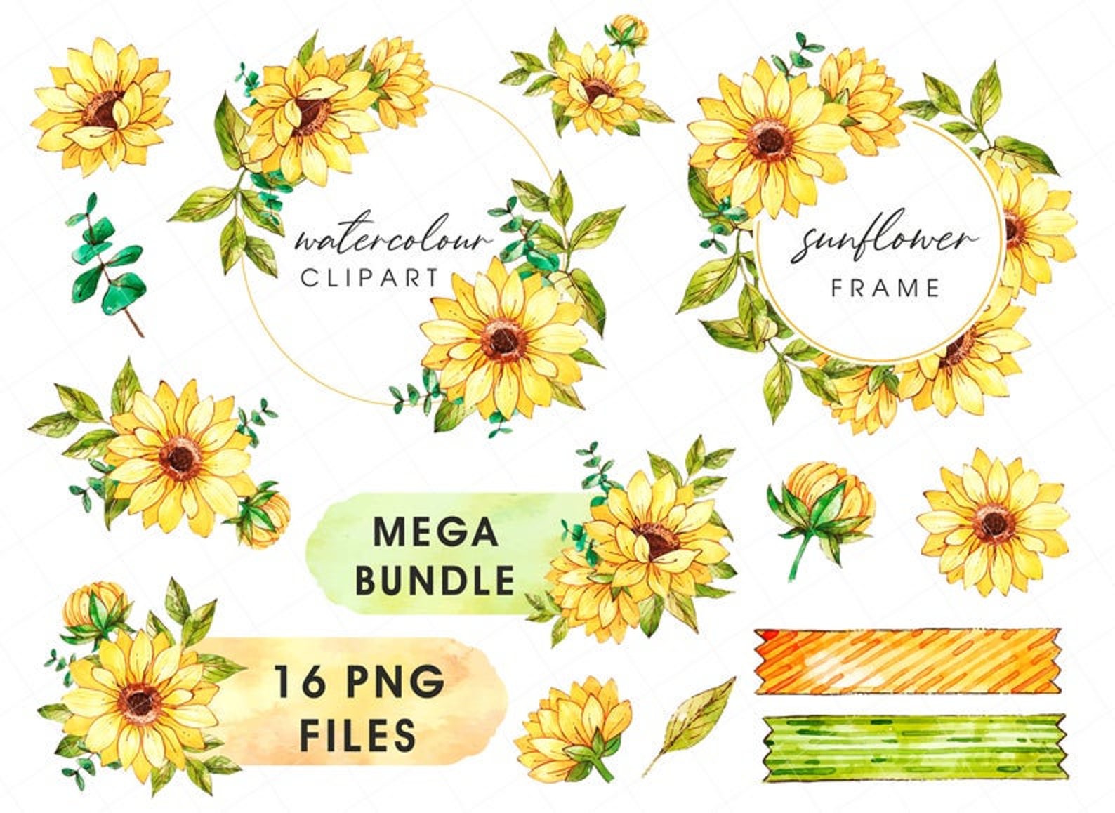 Floral Clipart Mega Bundle Watercolor Flower Clipart Blush - Etsy