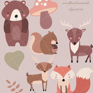 Woodland Animals Clipart, Animals Png, Owl, Rabbit, Raccoon, Squirrel ...