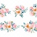 Floral Clipart Mega Bundle Watercolor Flower Clipart Blush - Etsy