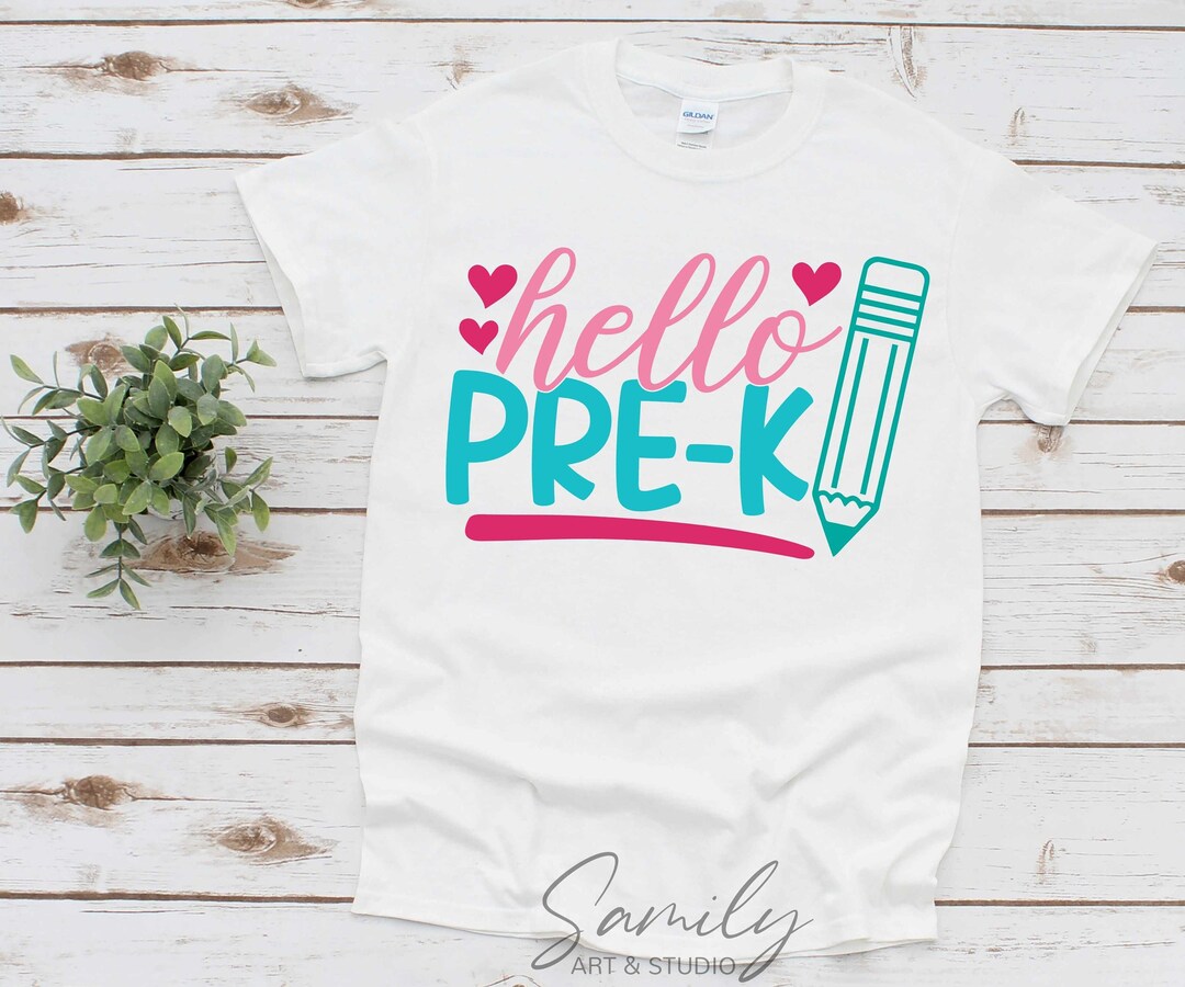 Hello Pre-k Svg, Kindergarten Svg, 1st Day of School, Back to School ...