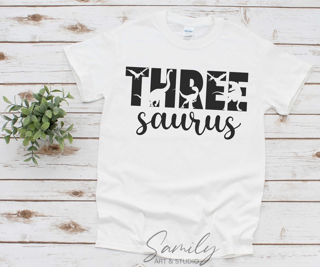 Three Saurus Svg, Three Rex Birthday Svg, Three T Rex Svg, Three Rex ...