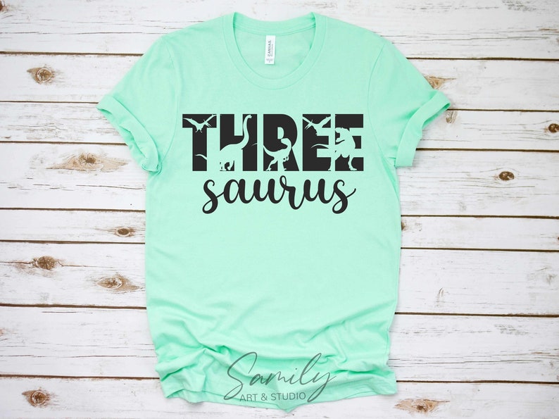 Three Saurus Svg Three Rex Birthday Svg Three T Rex Svg - Etsy