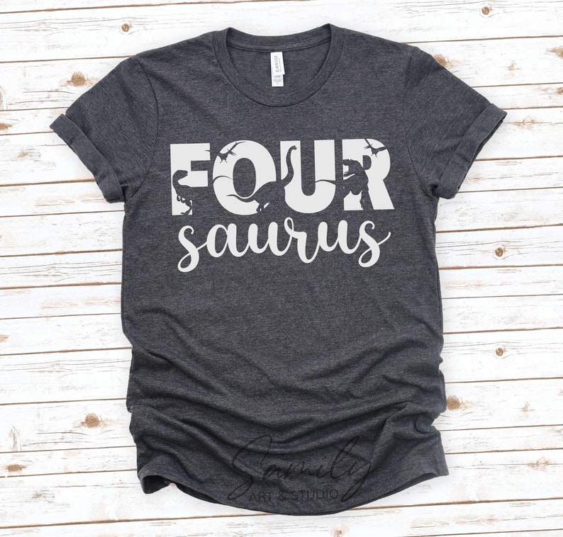 Four Saurus Svg Four Birthday Svg Birthday Dinosaur Svg Cut - Etsy