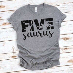 Five Saurus Svg, Five Birthday Svg, Birthday Dinosaur Svg, Cut File for ...