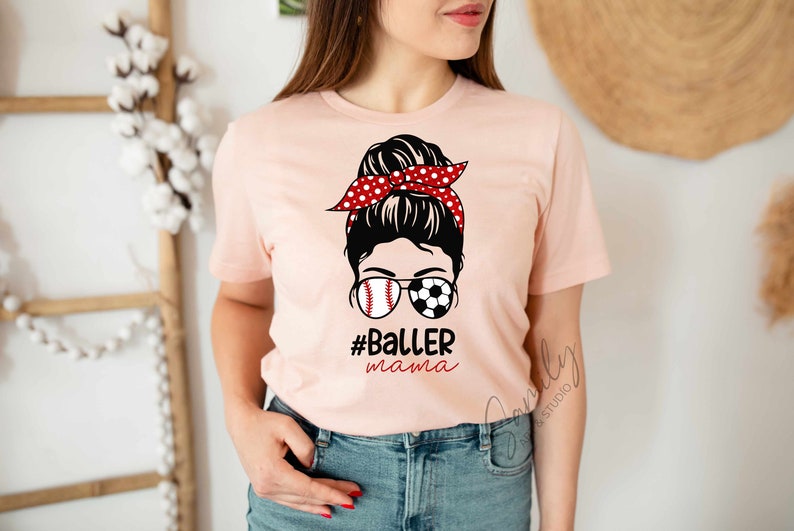 Messy Bun Baller Mama Svg Baseball Mom Svg Soccer Mom Svg | Etsy
