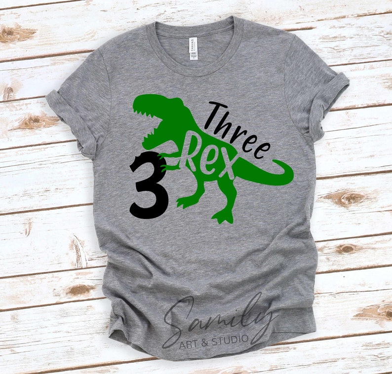 Three Rex 3rd Birthday Svg Dinosaur Birthday Svg T-rex | Etsy