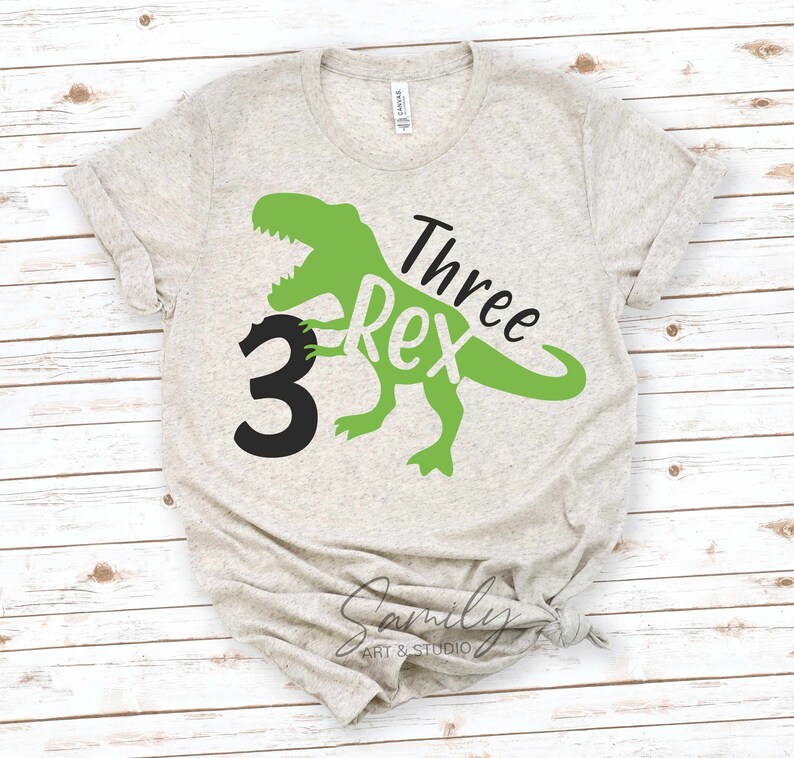 Three Rex 3rd Birthday Svg Dinosaur Birthday Svg T-rex | Etsy
