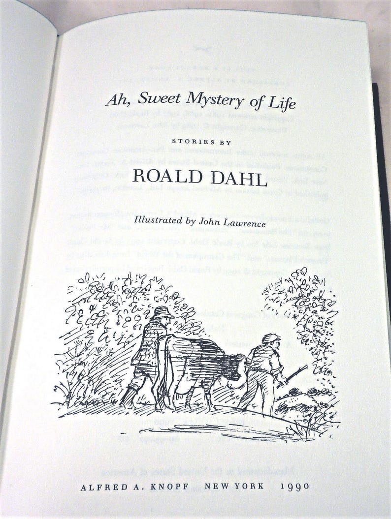 Ah, Sweet Mystery of Life by Roald Dahl First American Edition 1990 - Etsy