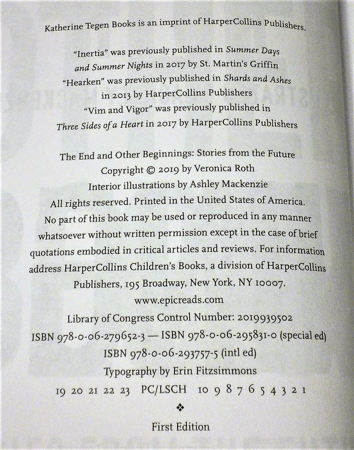 SIGNED the End and Other Beginnings Veronica Roth First - Etsy