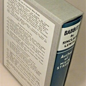 Babbitt, Sinclair Lewis, First Edition Facsimile of the 1922 Classic, With Slipcase - Etsy