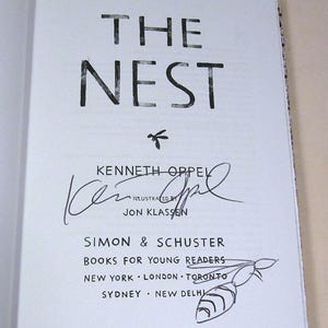 SIGNED & DRAWING, the Nest, Kenneth Oppel, Signed Title Page, First ...
