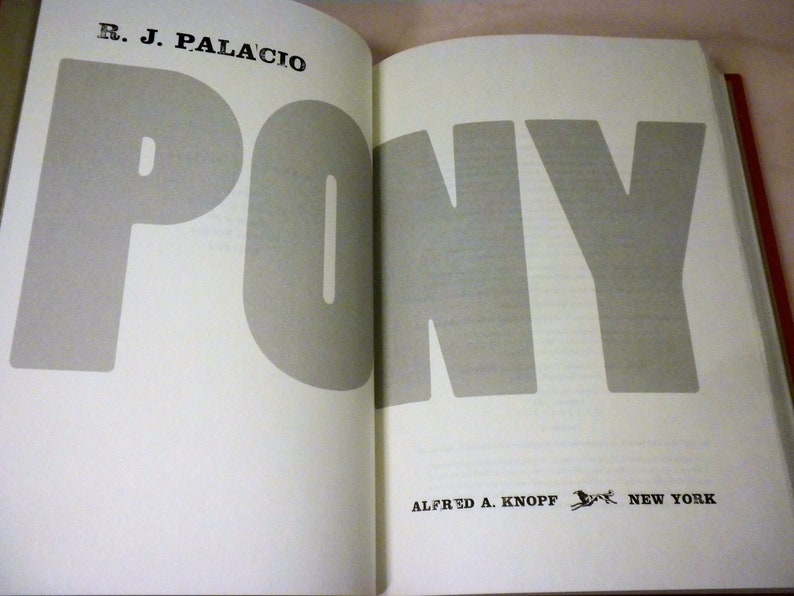 SIGNED Pony R. J. Palacio First Edition First Printing - Etsy