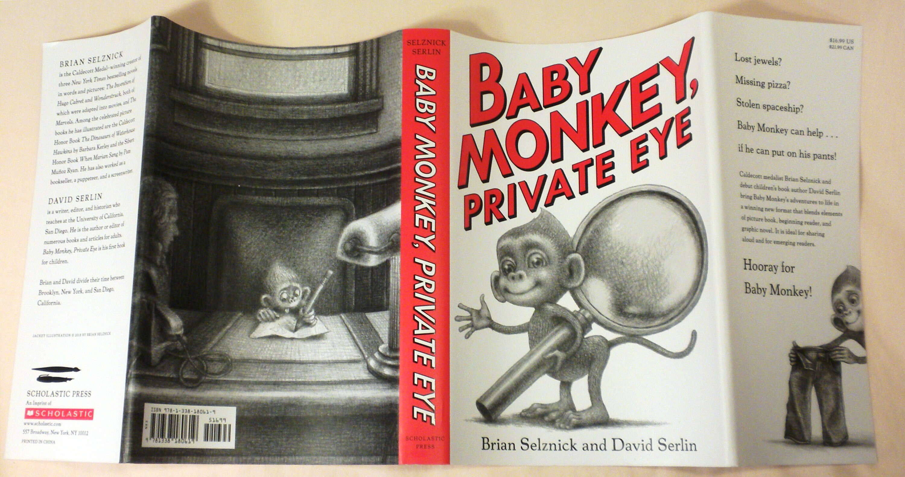 DOUBLE SIGNED Baby Monkey Private Eye Brian Selznick/david | Etsy Australia