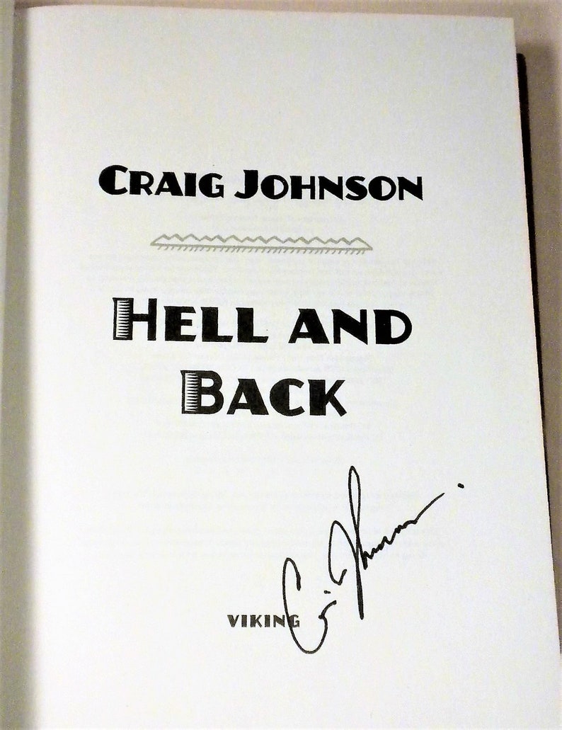 SIGNED Hell and Back Craig Johnson Signed on Title Page - Etsy