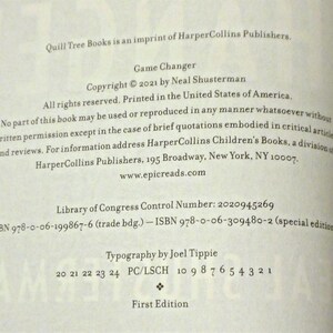 SIGNED, Game Changer, Neil Shusterman, First Edition, First Printing ...