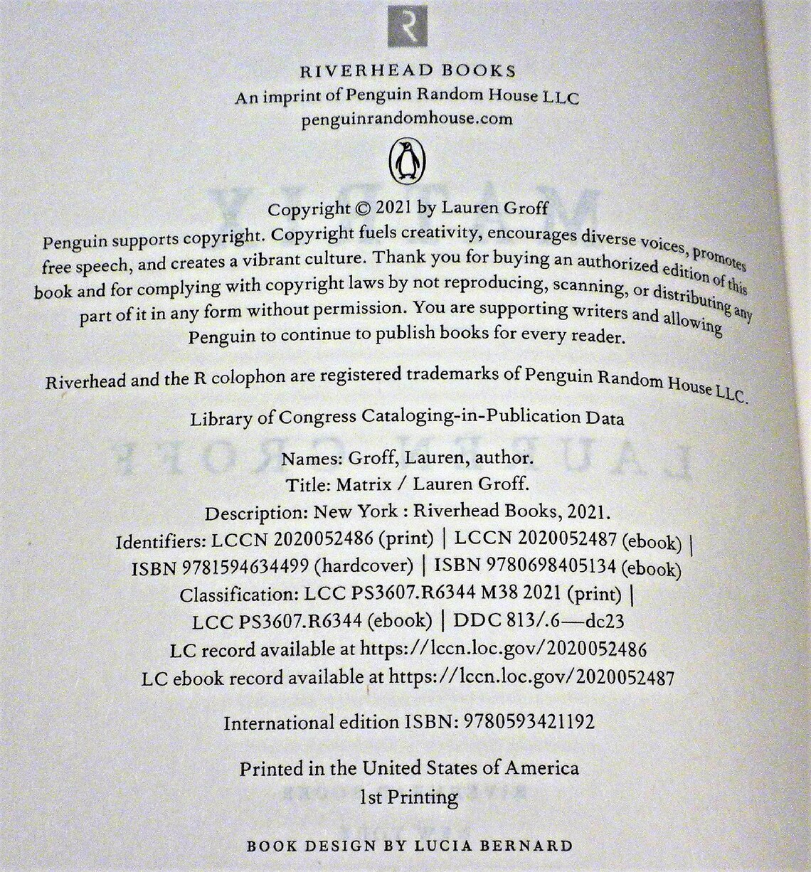 SIGNED Matrix Lauren Groff First Edition First Printing - Etsy