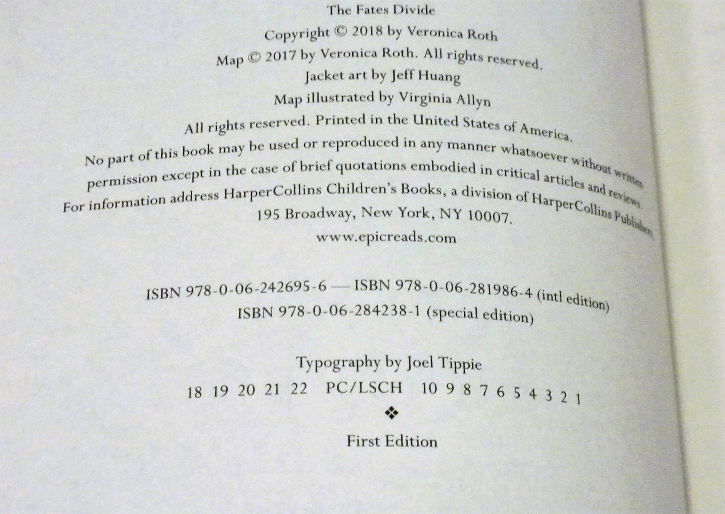 SIGNED The Fates Divide Veronica Roth First Edition First | Etsy