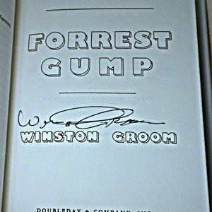SIGNED, Forrest Gump, Winston Groom, Signed on the Title Page ...