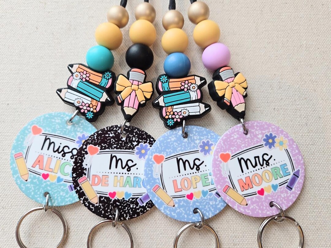 Teacher Lanyard, Custom Acrylic Lanyard, Composition Book Lanyard ...