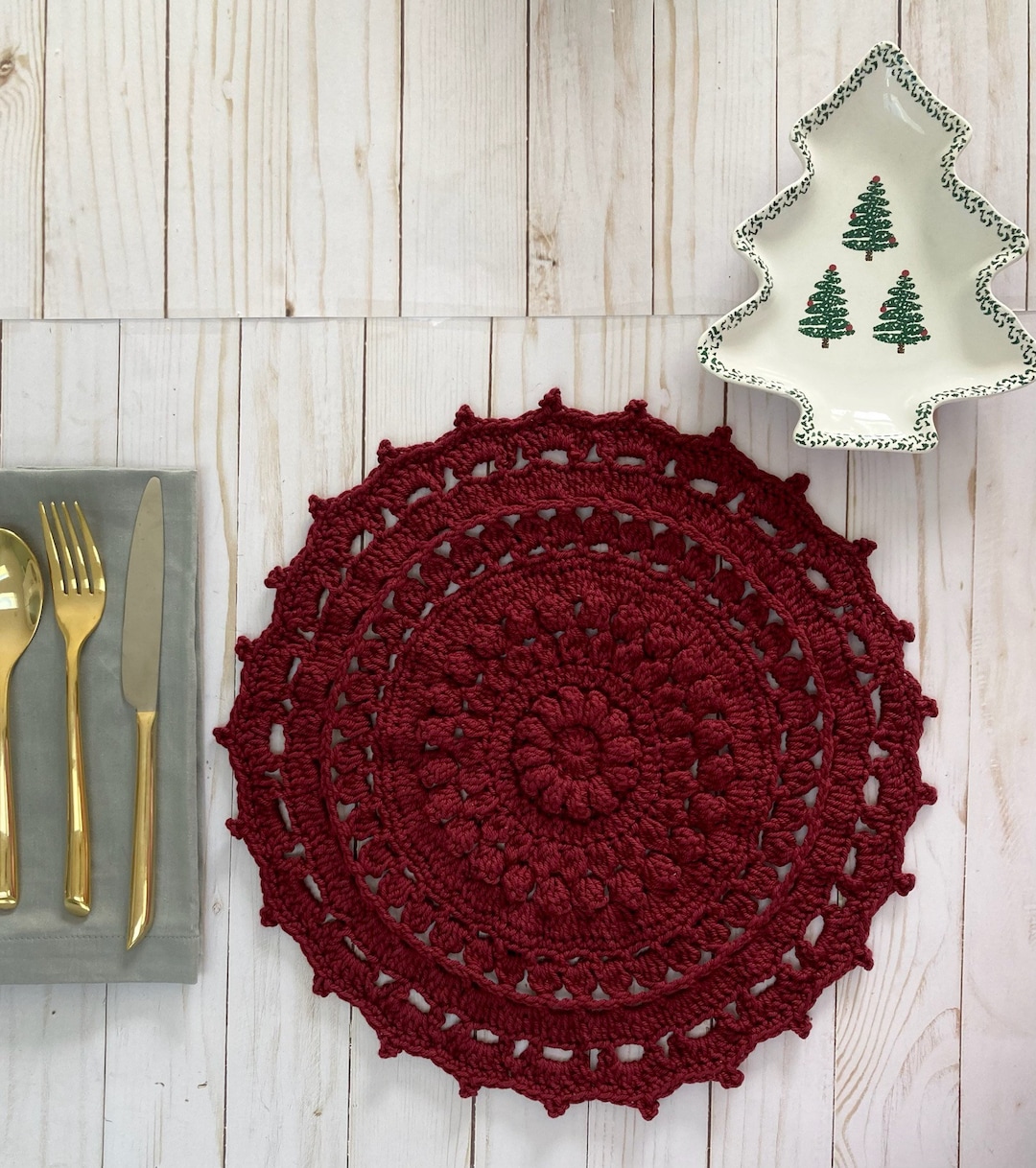 Christmas Placemat, 14 Round Dinner Table Placemats, Placemats Round ...