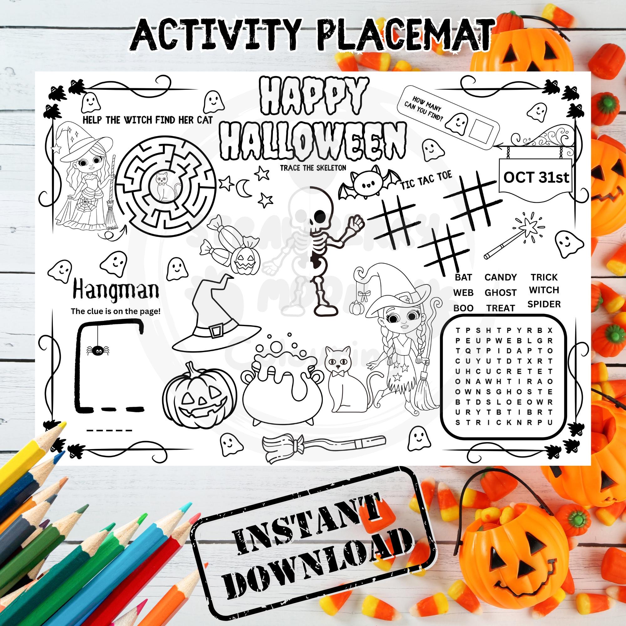 Halloween Activity Placemat, Pdf Home Printable - Etsy UK