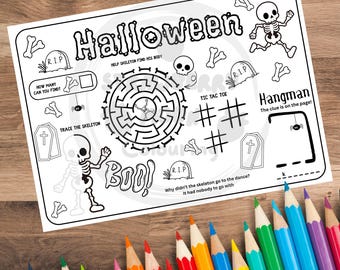 Halloween Activity Placemat, Pdf Home Printable - Etsy UK