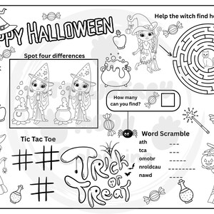 Halloween Activity Placemat - Etsy UK