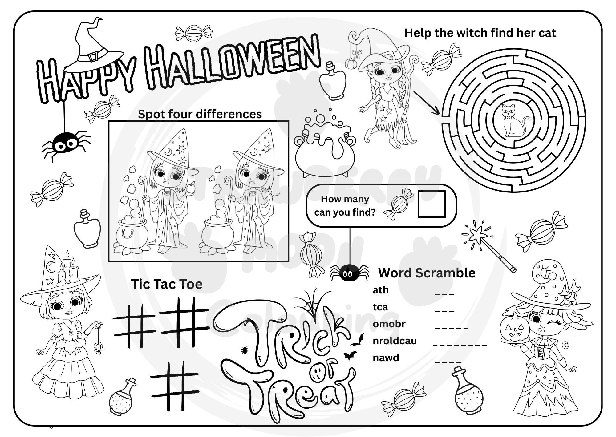Halloween Activity Placemat - Etsy UK