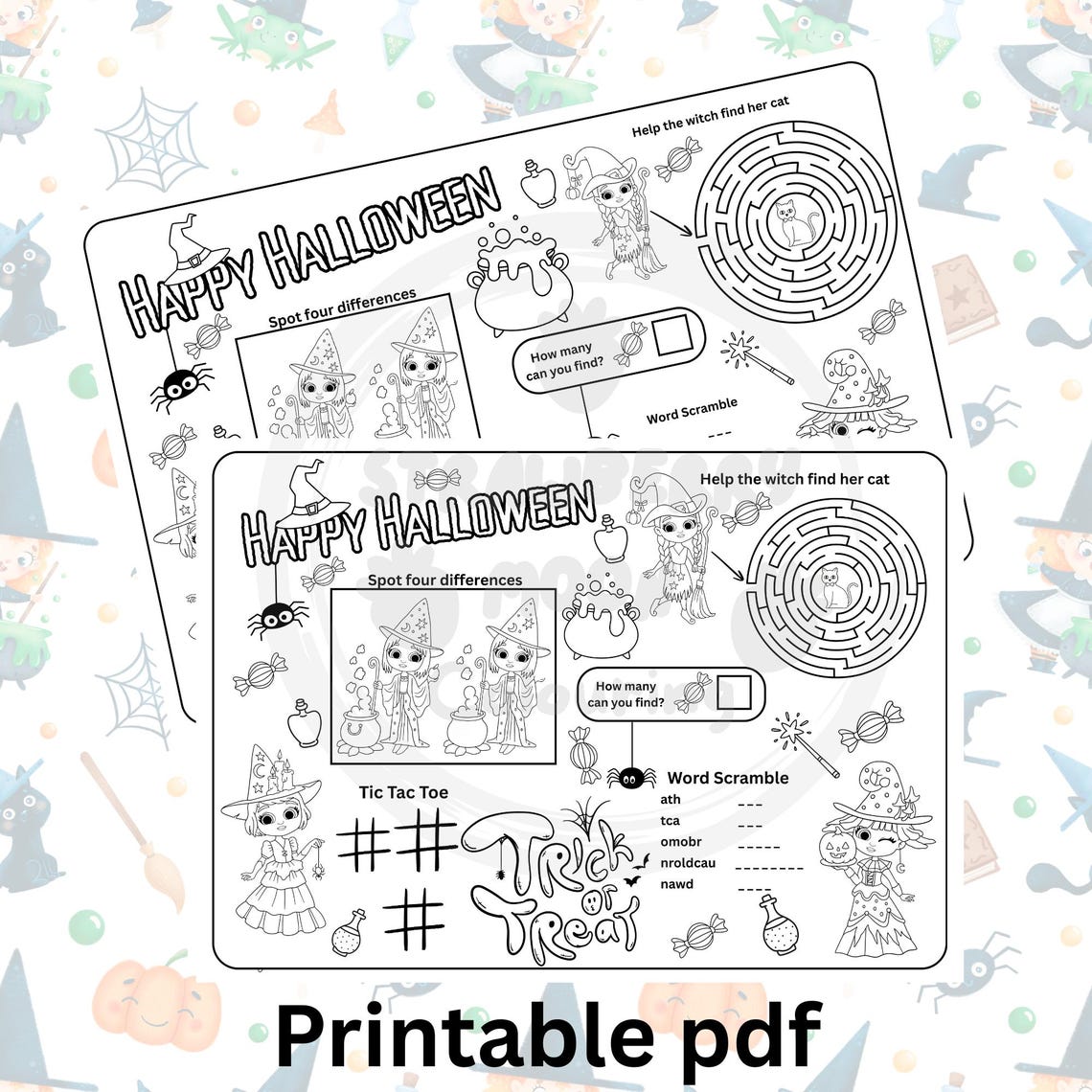 Halloween Activity Placemat - Etsy UK