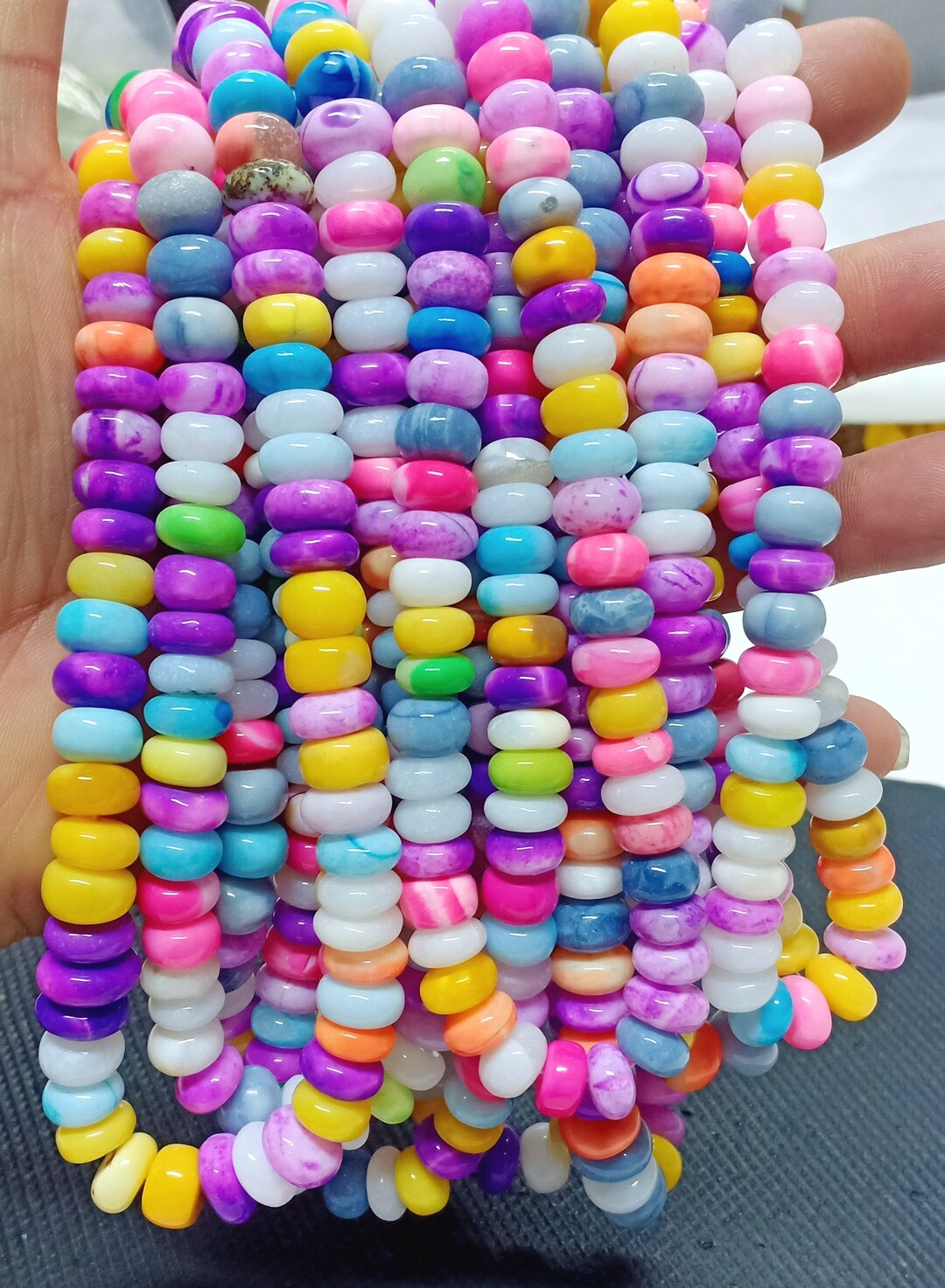 Beautiful Multi Color Opal Gemstone Beads, Candy Opal Rondelle Beads ...