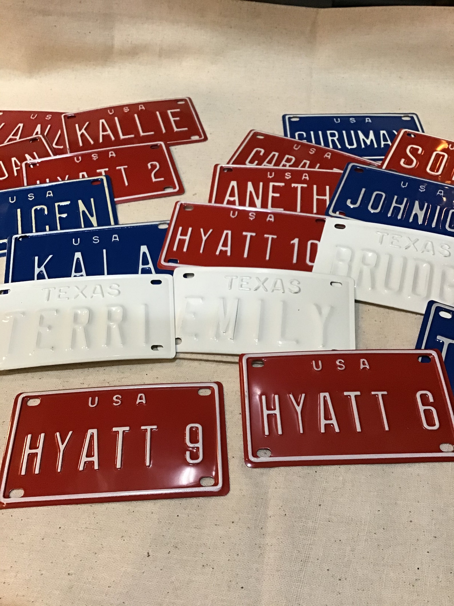 20 red white blue mini license plates bike license plates | Etsy