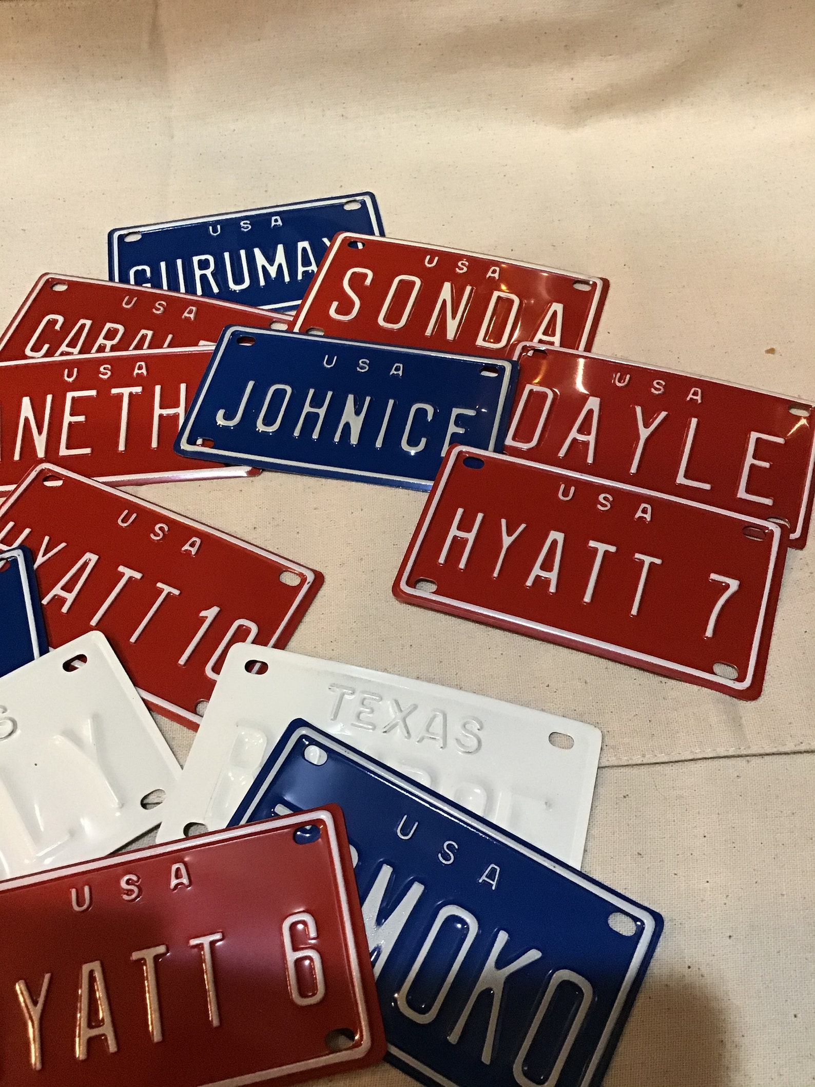 20 red white blue mini license plates bike license plates | Etsy