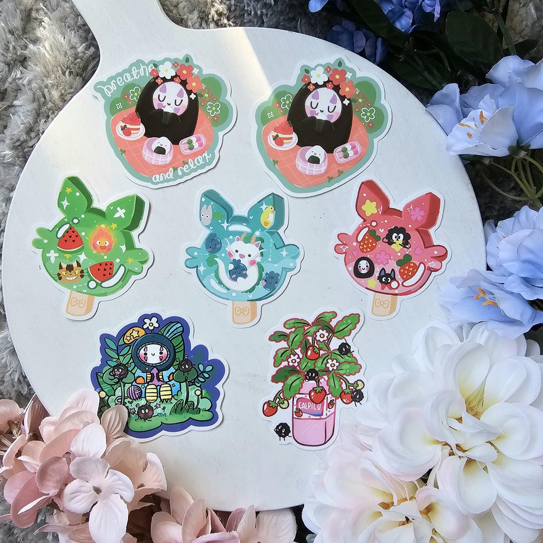 Japanese Anime Food Sticker - Kawaii Spring Anime Sticker for Water ...