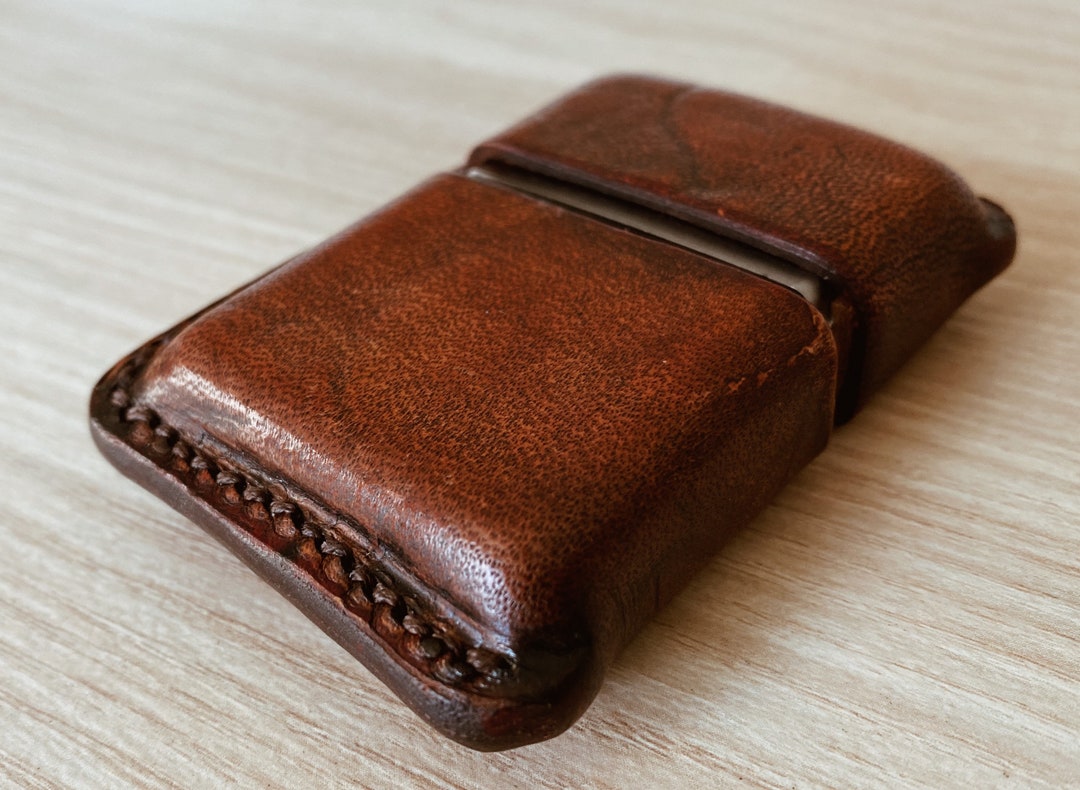 Zippo Case/brown Leather Pouch Zippo Case/compatible With Zippo Lighter ...