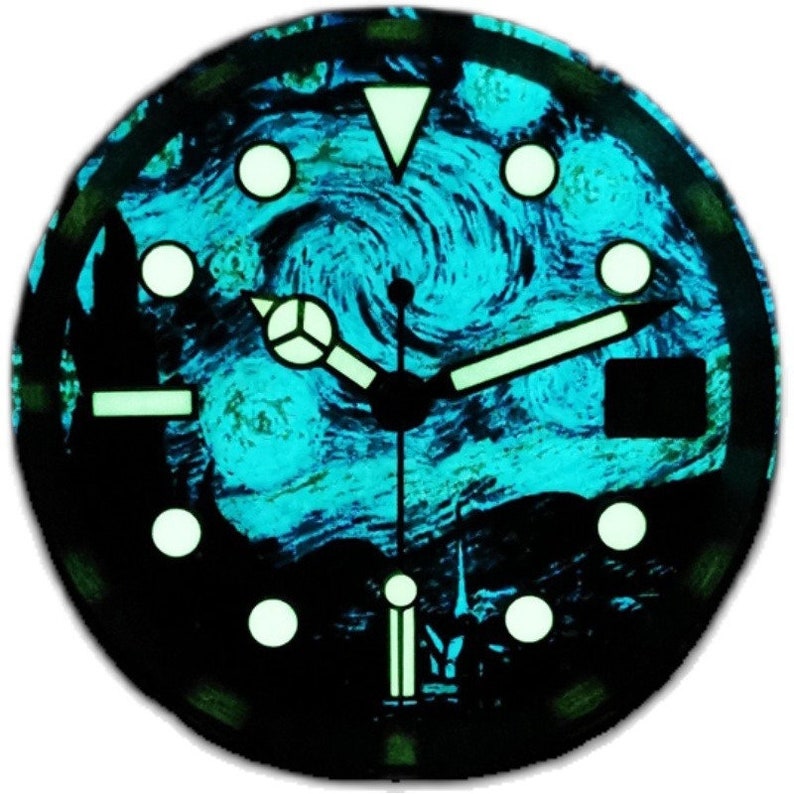 Vintage Change Watch Full Luminous Dial Oil Painting Dial C3 Luminous ...