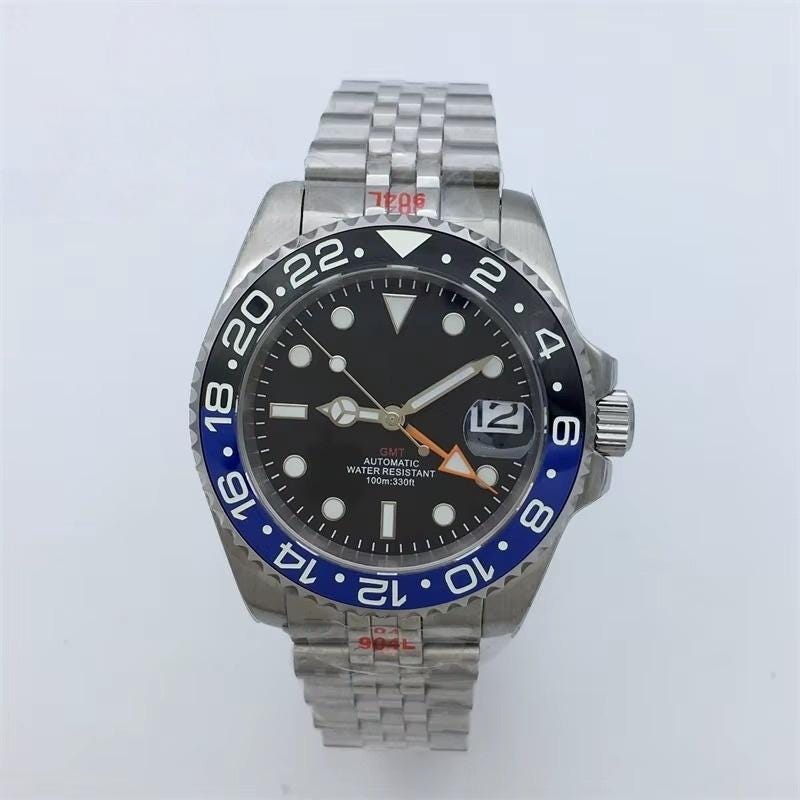 Custom Watch Logo 40mm NH34 GMT Watch for Men Mechanical Wristwatch ...