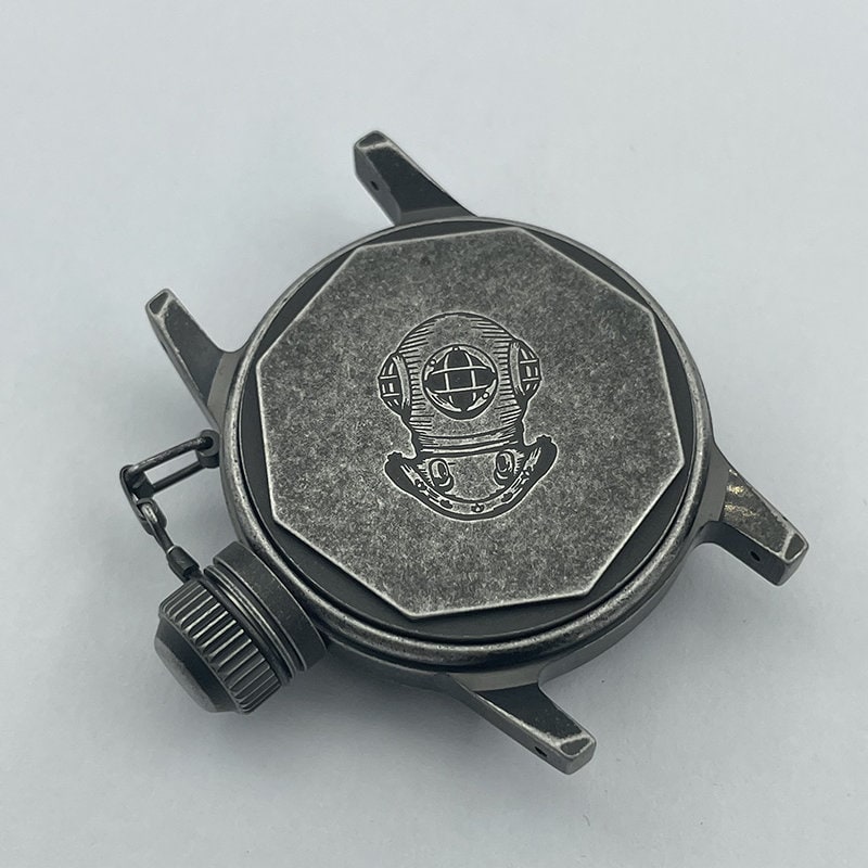 Vintage 36mm Watch Case Black Steel for Frogman Diving Watch Case ...