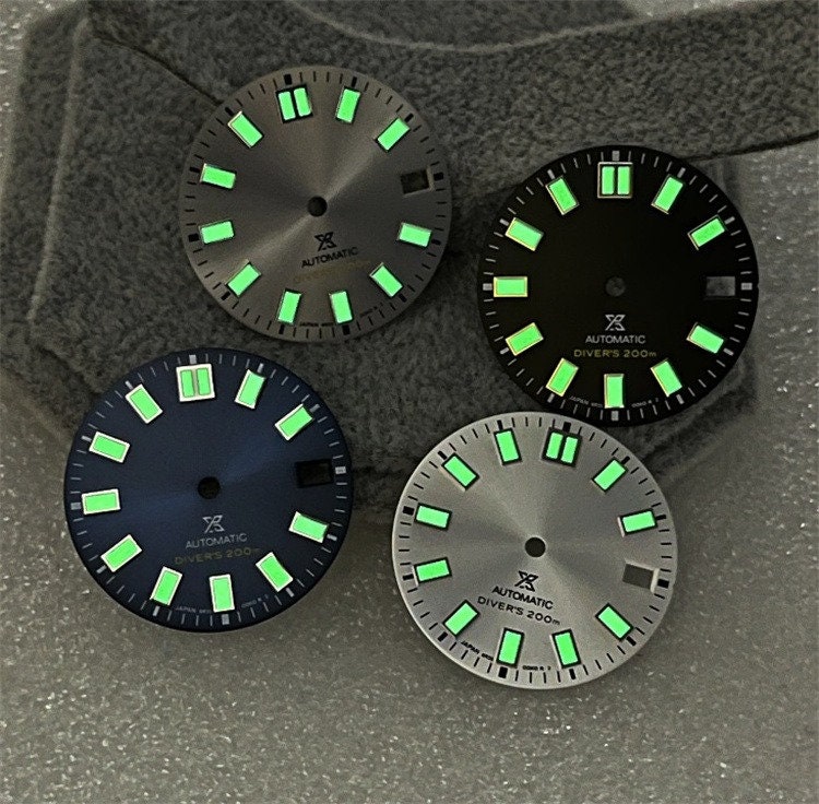 Vintage Modified Sunburst Watch Dial Blue Green White With Green ...