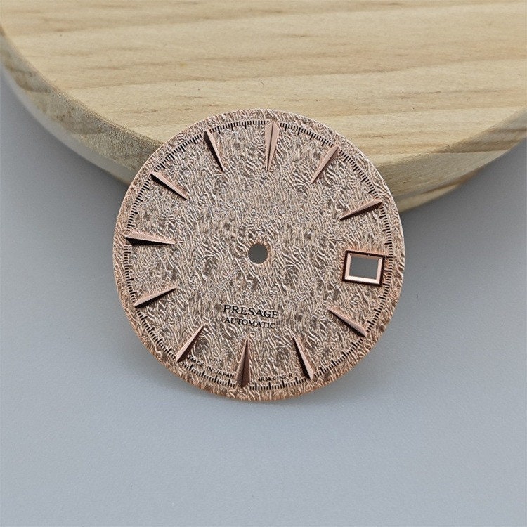 Modified NH35 Dial Gold White Rose Gold Wave Pattern Date Dial Fits ...