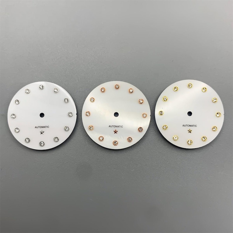 24.5mm Diameter Shell Watch Dial With Gold/rose/silver Diamonds ...